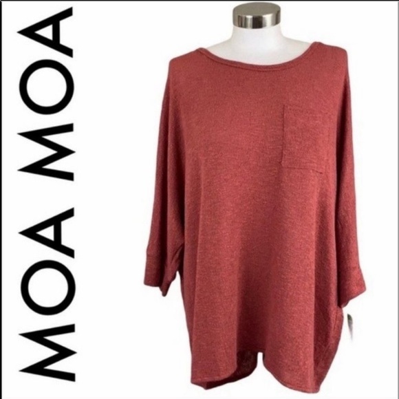Moa Moa | Tops | New Moa Moa Woman Rust Red Lace Back Top 2x 3x | Poshmark